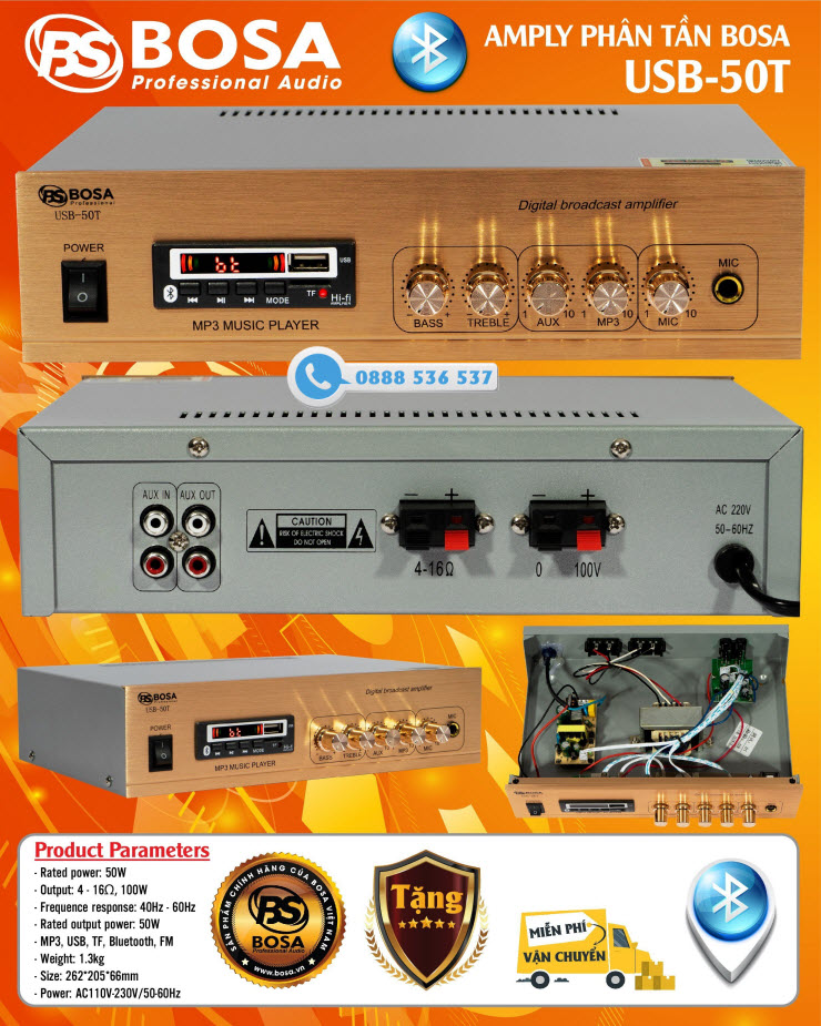 AMPLY PHÂN TẦN BOSA 50T USB
