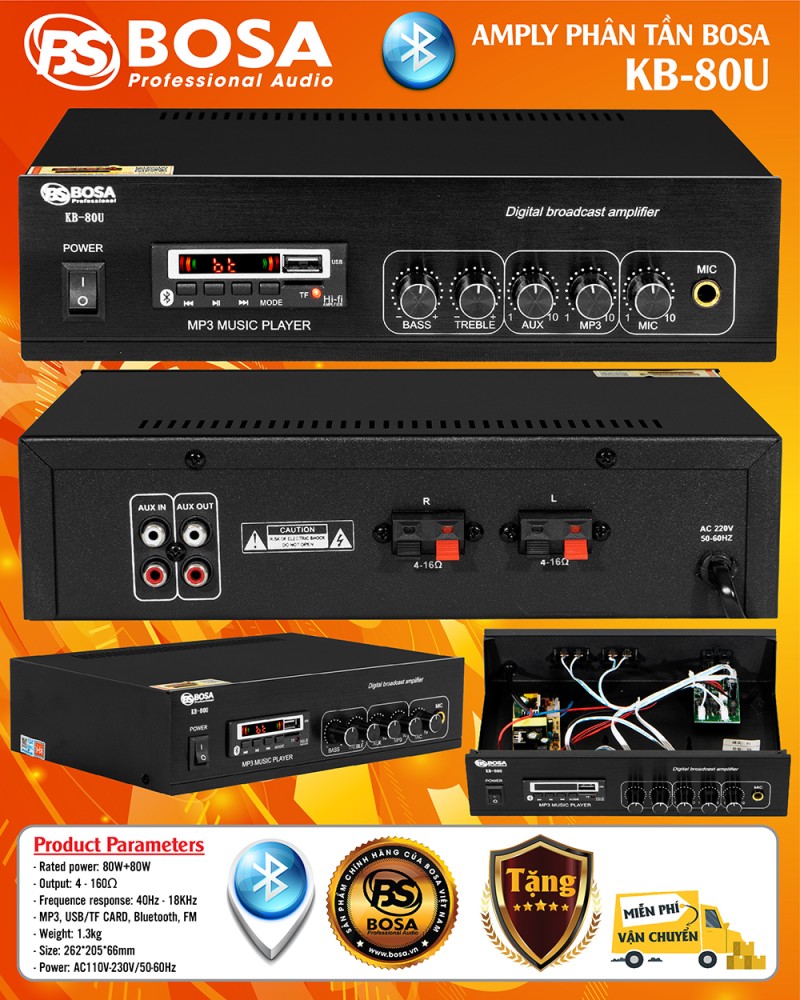 Amply phân vùng Bosa KB 80U Bluetooth