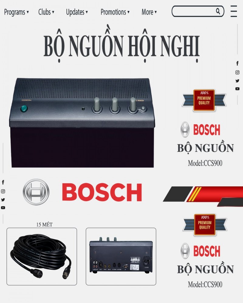 BỘ NGUỒN - THIẾT BỊ ĐIỀU KHIỂN TRUNG TÂM HỘI NGHỊ BOSCH CCS900